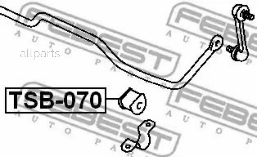 FEBEST TSB-070 втулка заднего стабилизатора D15 (TOYOTA COROLLA AE11#/CE11#/EE111 1995-2000) FEBEST