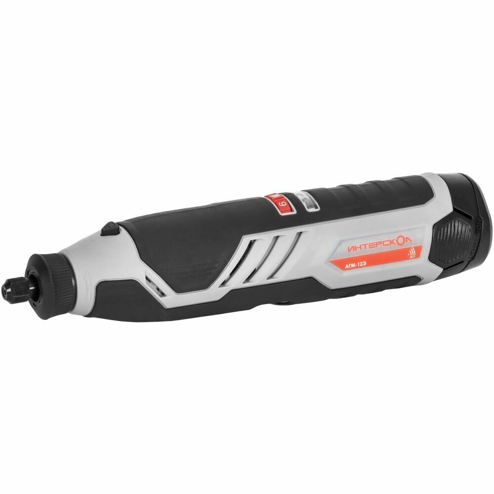 Аккумуляторный гравер ИНТЕРСКОЛ АГМ-12Э, 12 В, 25000 об/мин, с 2 АКБ 2 Ач и ЗУ, в кейсе, 809.2.2.70