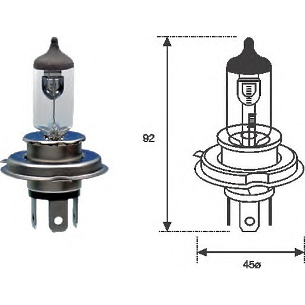 MAGNETI MARELLI 002555100000 (002555100000_MM) лампа (h4) 60 / 55w 12v p43t галогенная стандарт\