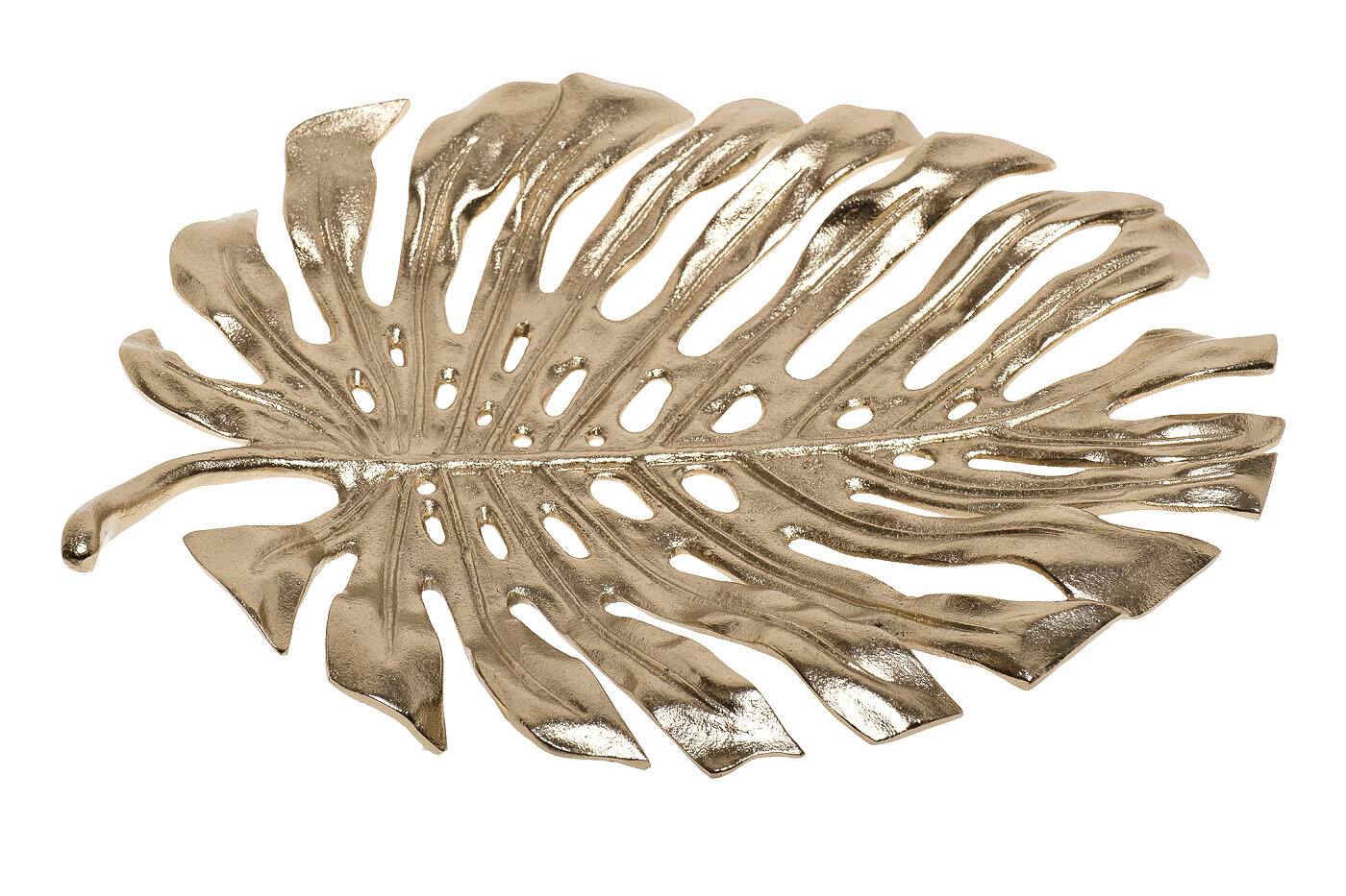 Блюдо декоративное "Лист Монстеры" золото 40*30*4,25см 69-1119394