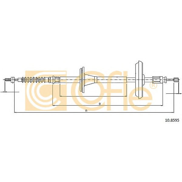 COFLE 92.10.8595 трос стояночного тормоза saab: 9-3 02- 1932 / 1728 mm