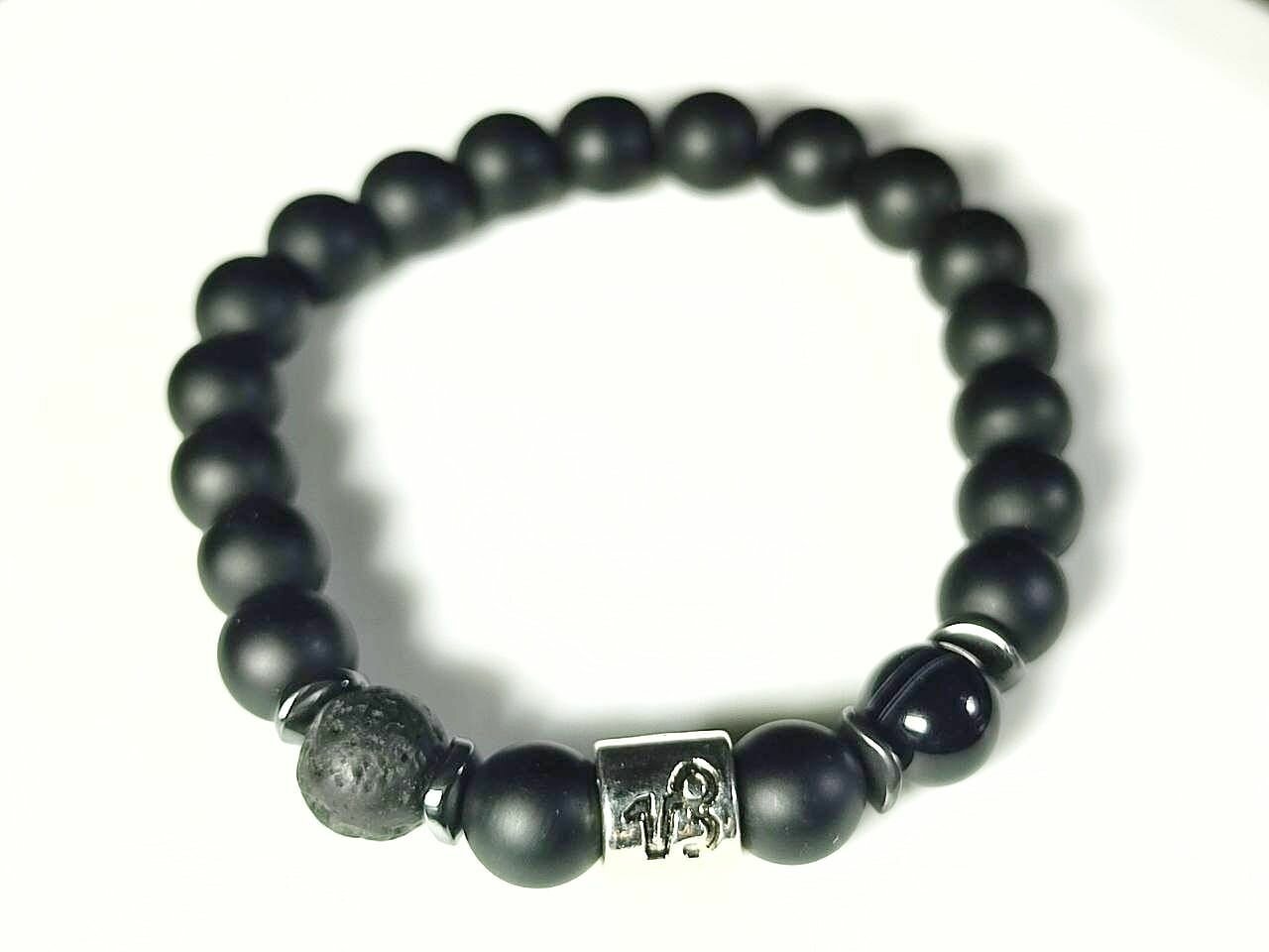 Браслет, агат, вулканическая лава