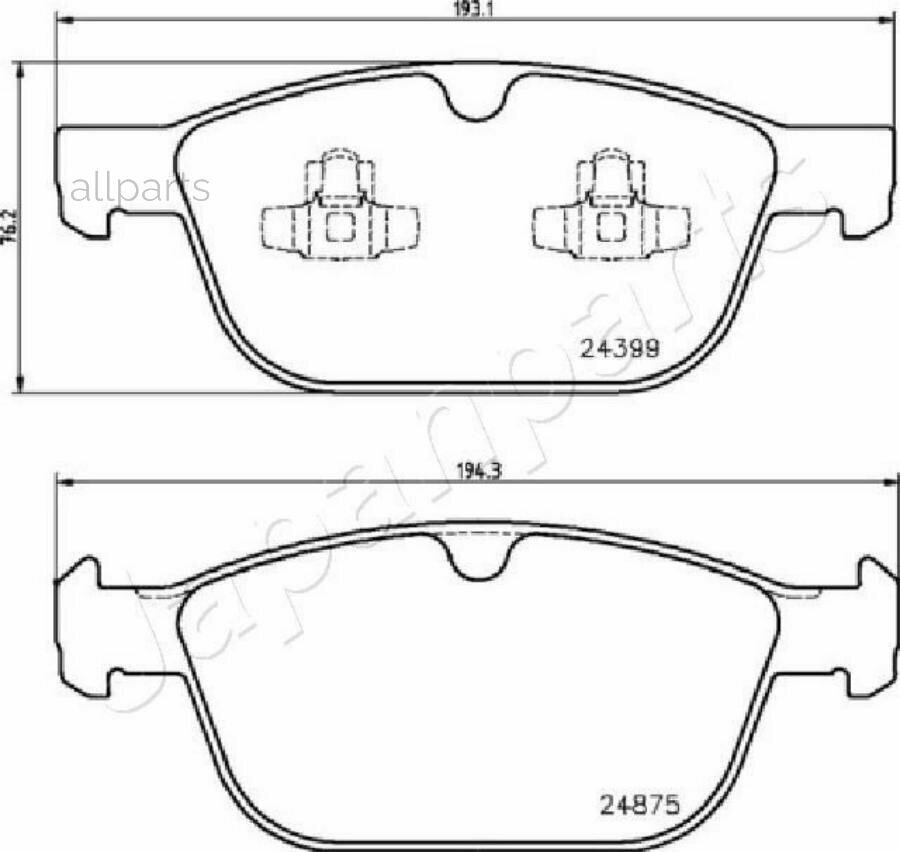 JAPANPARTS PA-0334AF Колодки тормозные VOLVO XC 60 08- передние