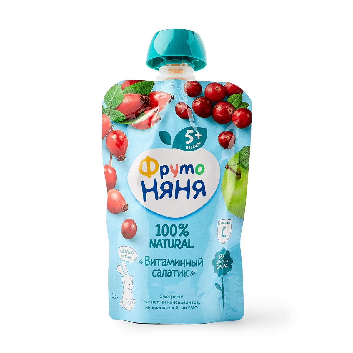 Пюре ФрутоНяня "Витаминный салатик", для детей от 5 месяцев, без крахмала, 90 г