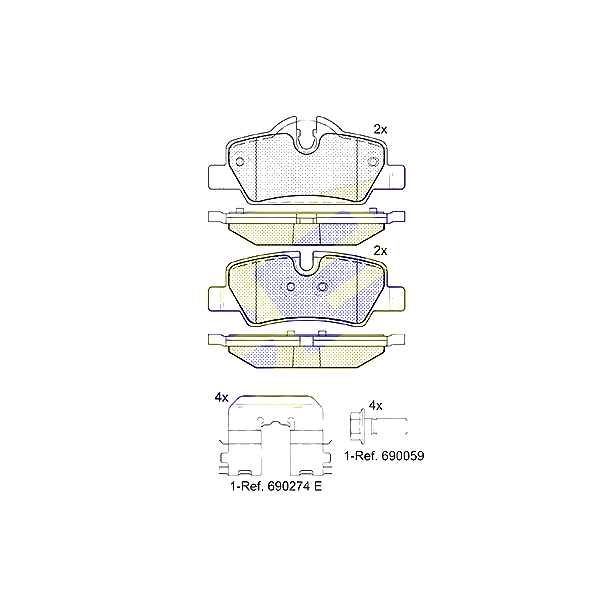 ICER 182190 (34216861641 / 34216864488 / 34216871299) 182190 колодки дисковые задние\ BMW (БМВ) Mini (Мини) 13