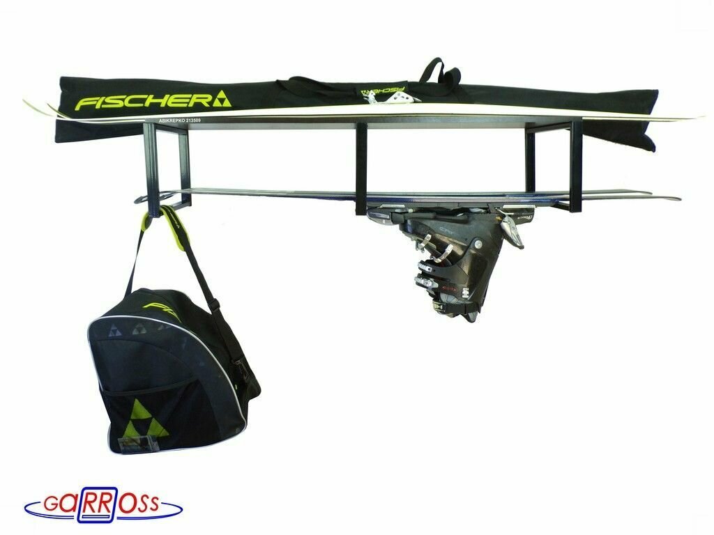 Кронштейн настенный для лыж и сноубордов , коньков "ABIKREPKO 213509" венге, держатель для лыж, крепление для лыж, настенное крепление для лыж