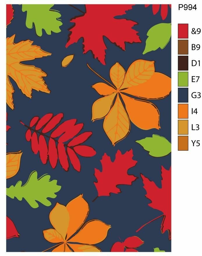 Детская картина по номерам P994 "Осенний листопад" 20x30