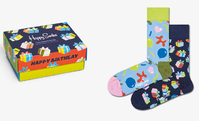 Носки Унисекс носки Happy socks 2-Pack Happy Birthday Socks Gift Set XBIR02 200 36-40, комплект
