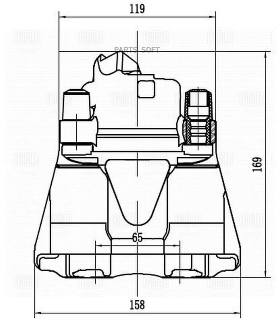 Суппорт тормозной передний левый для SKODA OCTAVIA / Volkswagen PASSAT, GOLF, POLO / Trialli CF 052209