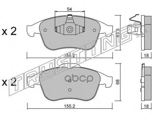 К-т дисков. тормоз. колодок Renault Megane III 2008-, Scenic 2009- F Trusting арт. 8192