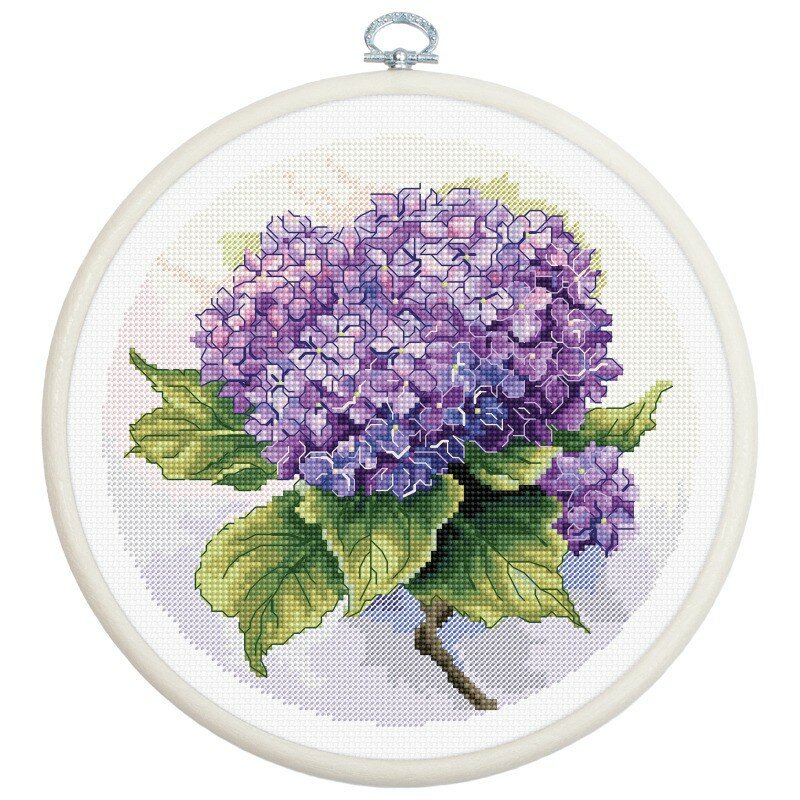 Набор для вышивания Luca-S #BC225 Гортензия, Счетный крест, 17 х 17 см