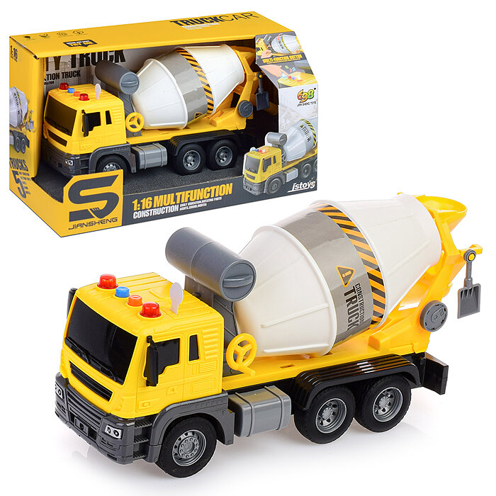 Машина JS102 "Бетономешалка" свет, звук, 26х8.5х13 см, в коробке