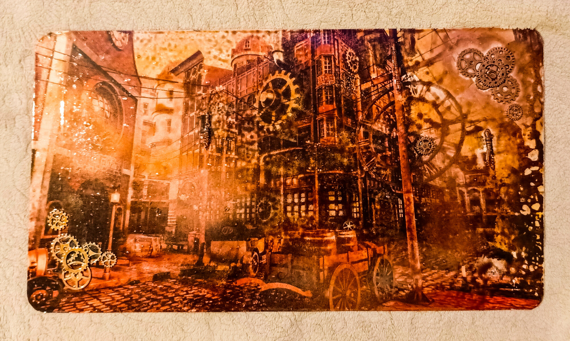 Картина на металле стимпанк Улица