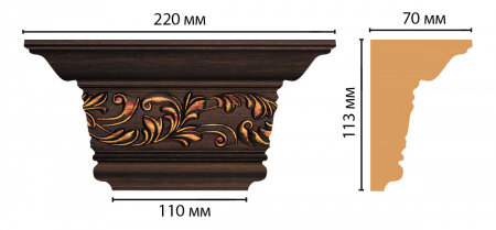 Капитель Decomaster D203-966 В220хШ113хД70 мм / Декомастер.