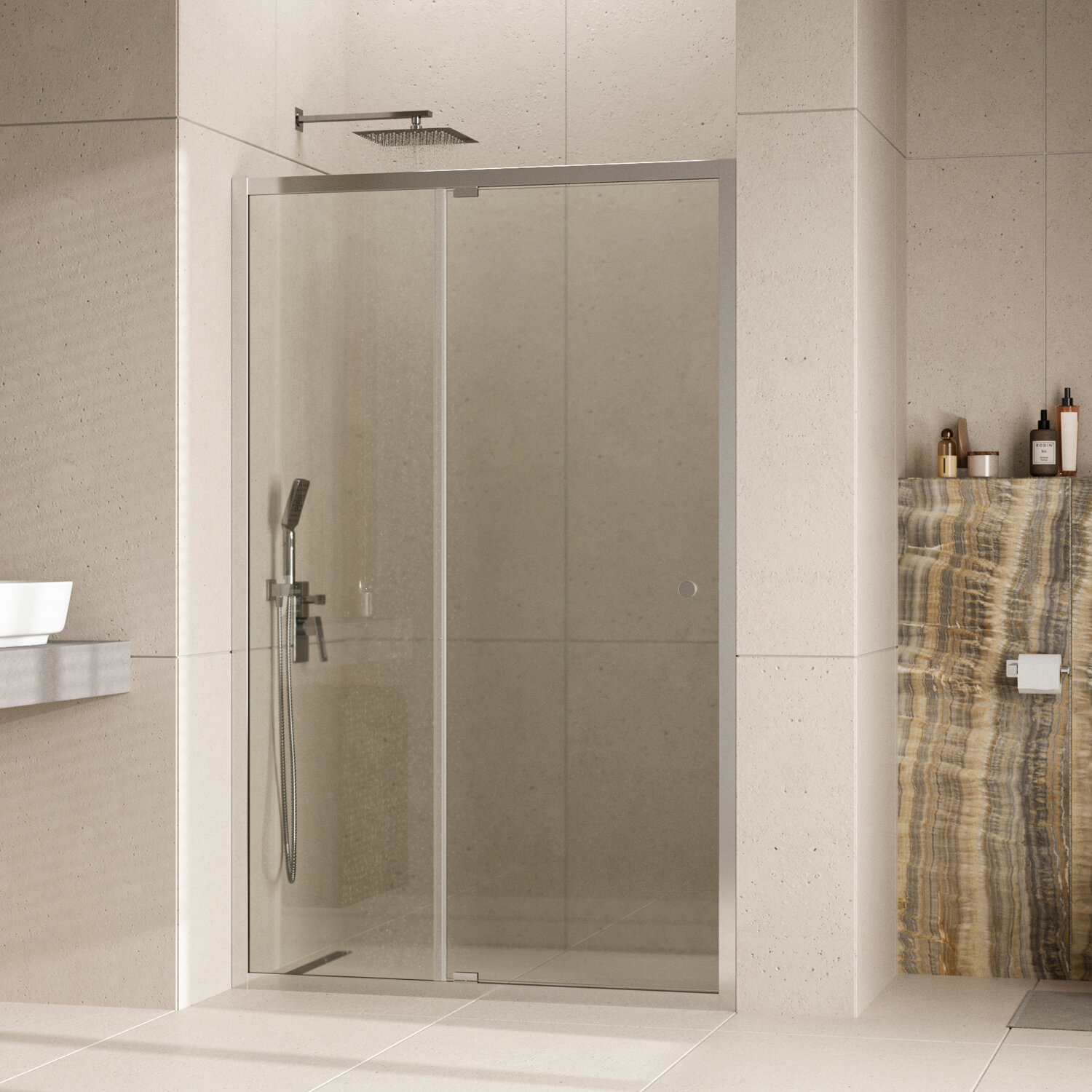 Душевая дверь WasserKRAFT 11P05, распашная, 120*190 см, профиль серебристый