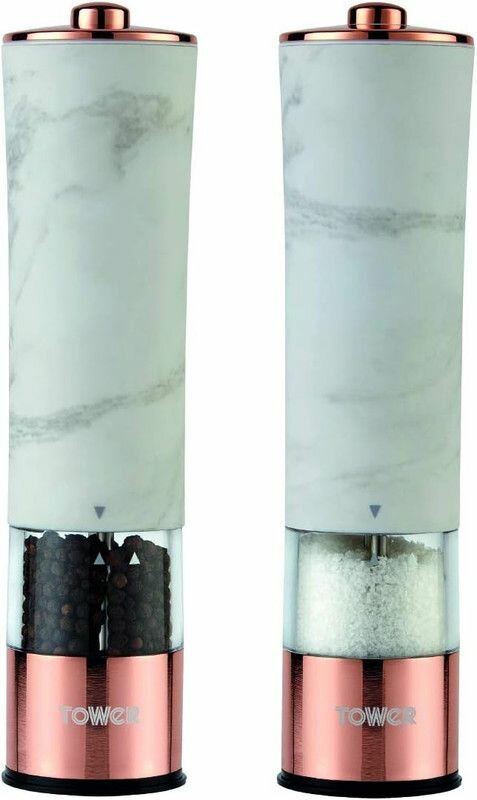 Электромельница Tower Stainless Steel c LED подсветкой (Marble) (бежевый)