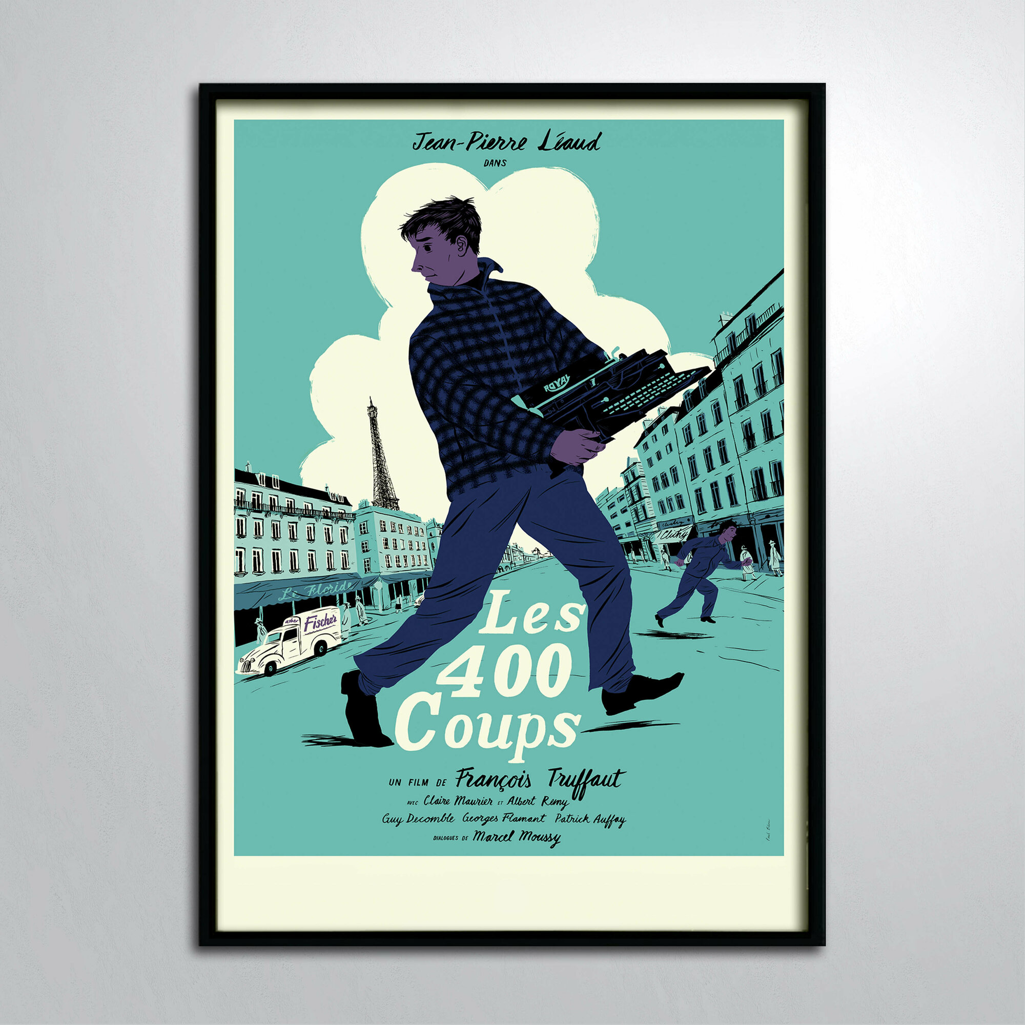 Постер без рамы/Винтажный плакат/Франсуа Трюффо Четыреста ударов (1959) Арт (А2/420х594)