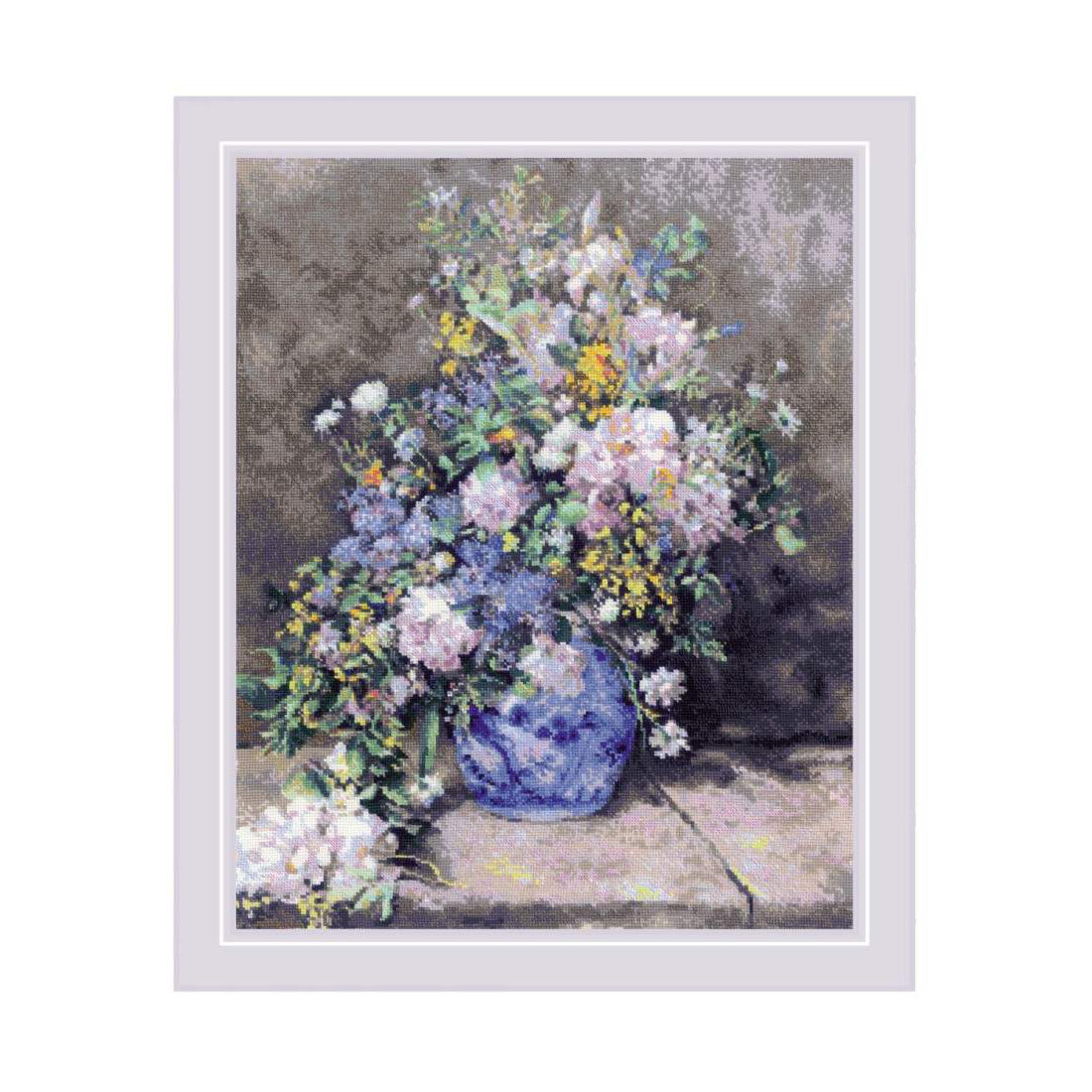 2137 Набор для вышивания Риолис 'Весенний букет' по мотивам картины О. Ренуара' 40*50см