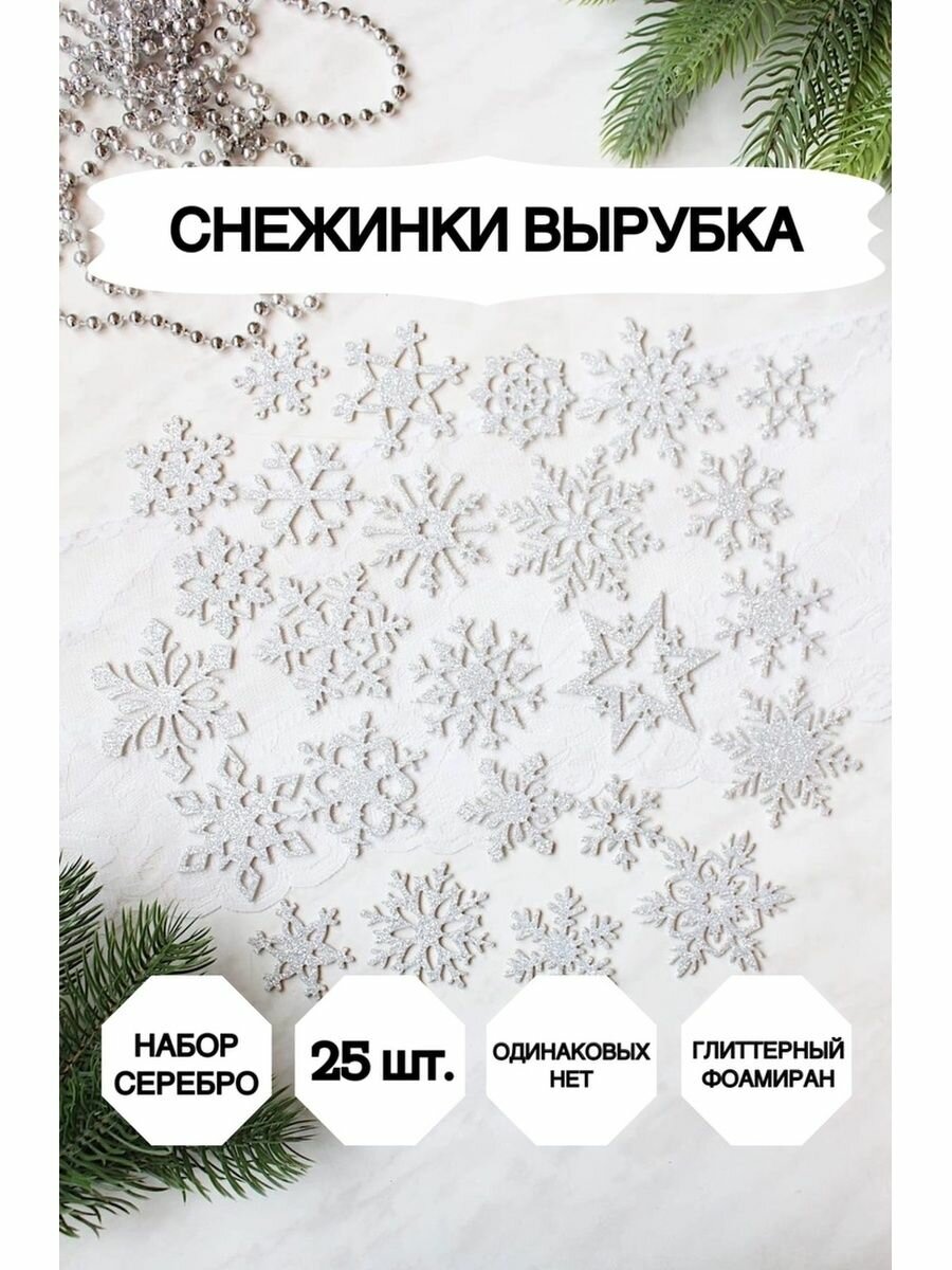 Снежинки на елку, аппликация на одежду