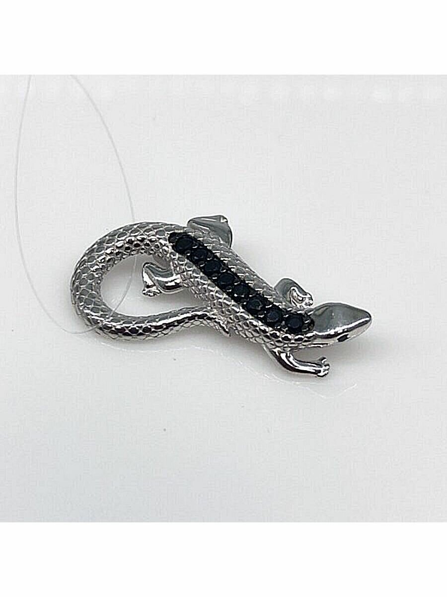 Брошь, серебро, 925 проба, родирование, фианит