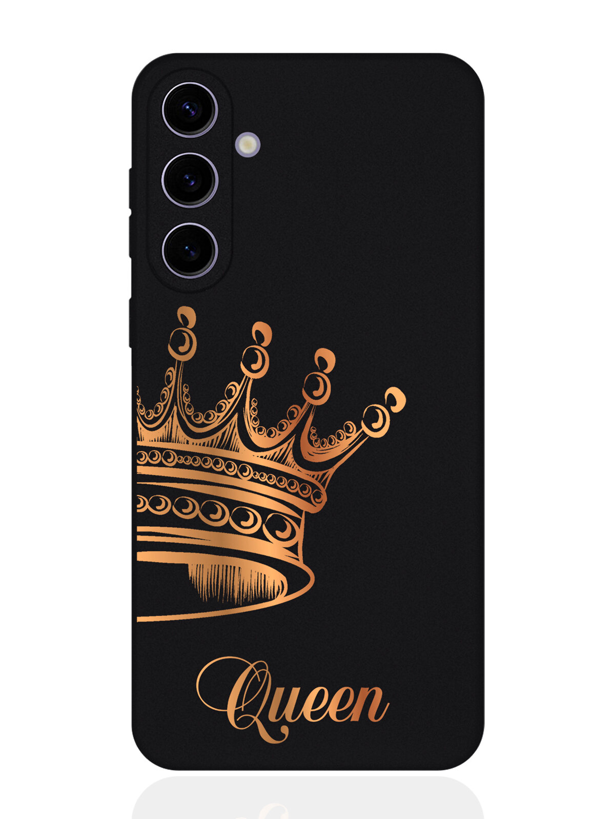 Чехол для смартфона Samsung S24 Plus черный силиконовый Парный чехол корона Queen