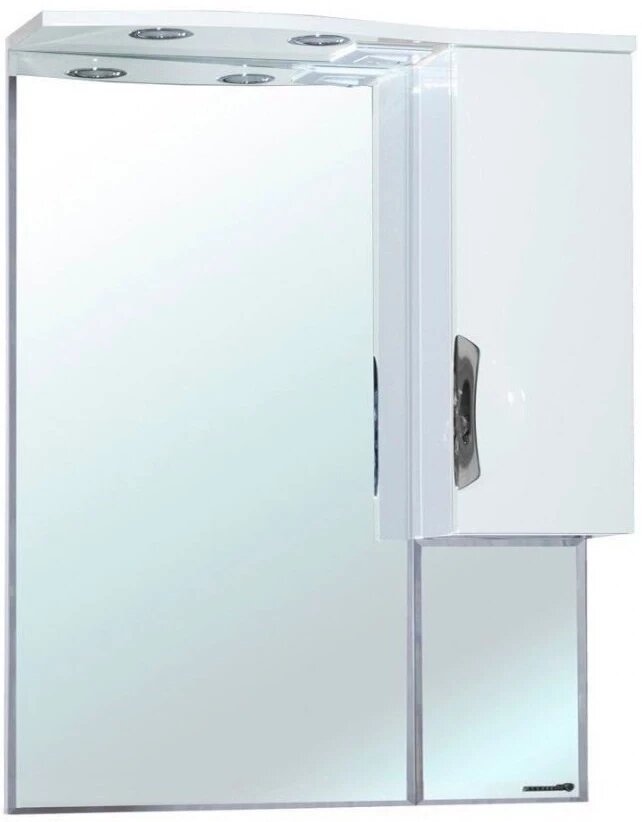 Зеркальный шкаф 65x100 см белый глянец R Bellezza Лагуна 4612110001011