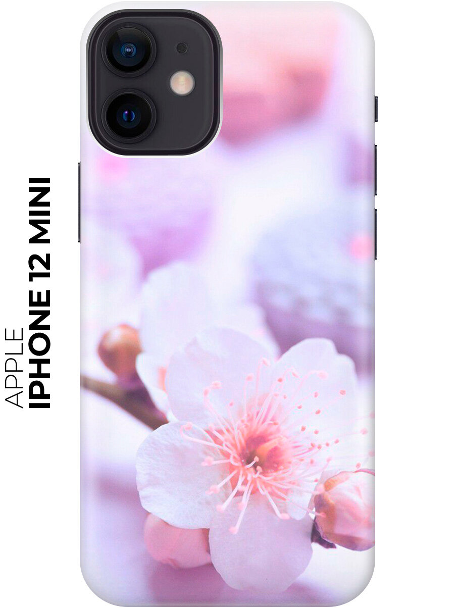 Силиконовый чехол на Apple iPhone 12 Mini / Эпл Айфон 12 мини с рисунком "Цветок вишни"