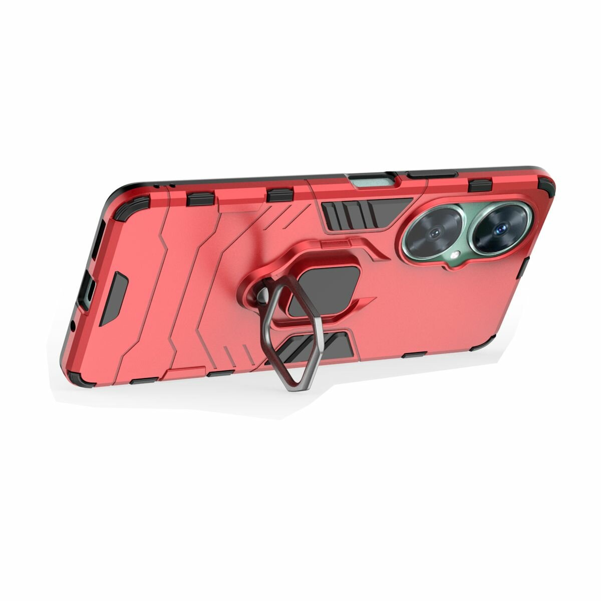 Противоударный чехол с кольцом Panther Case для Huawei Nova 11i (красный)