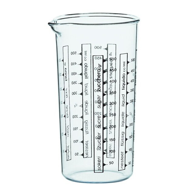 COSMOPLAST Стакан мерный пластиковый 500 мл с шкалой измерения для кухни из пластика