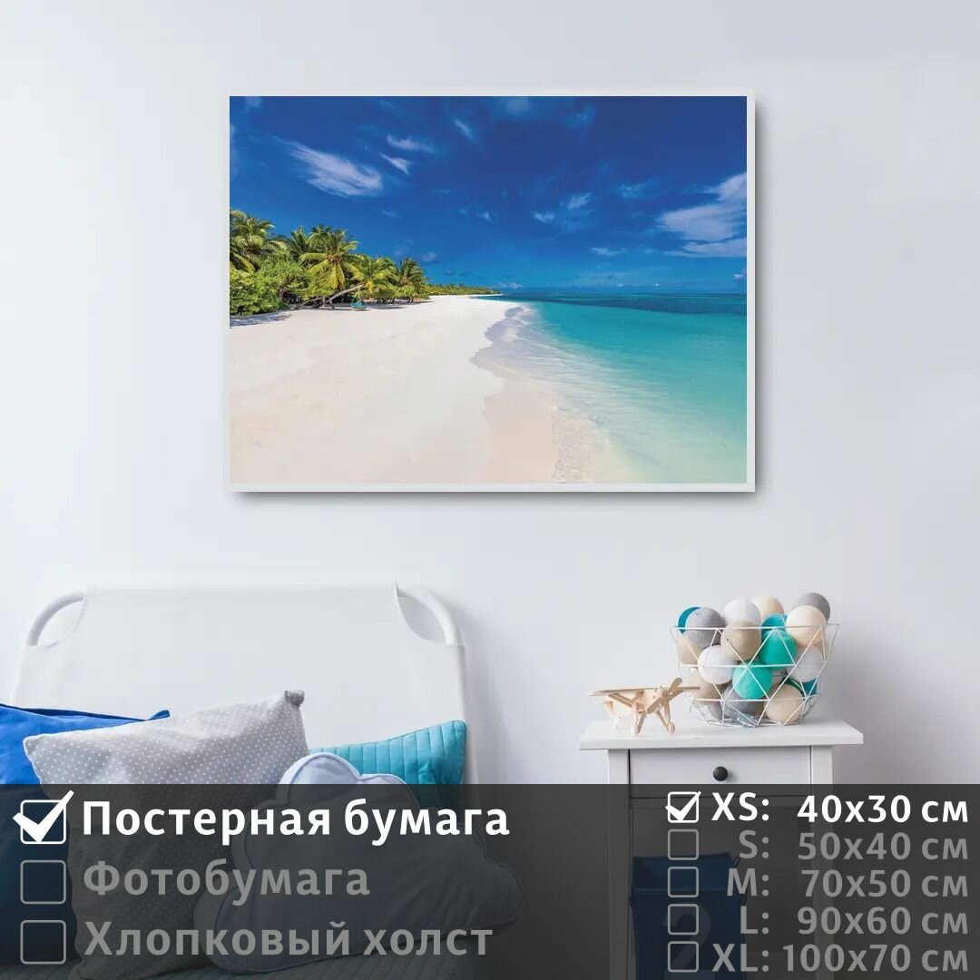 Постер на стену Тропические Мальдивы 40х30 см ПолиЦентр