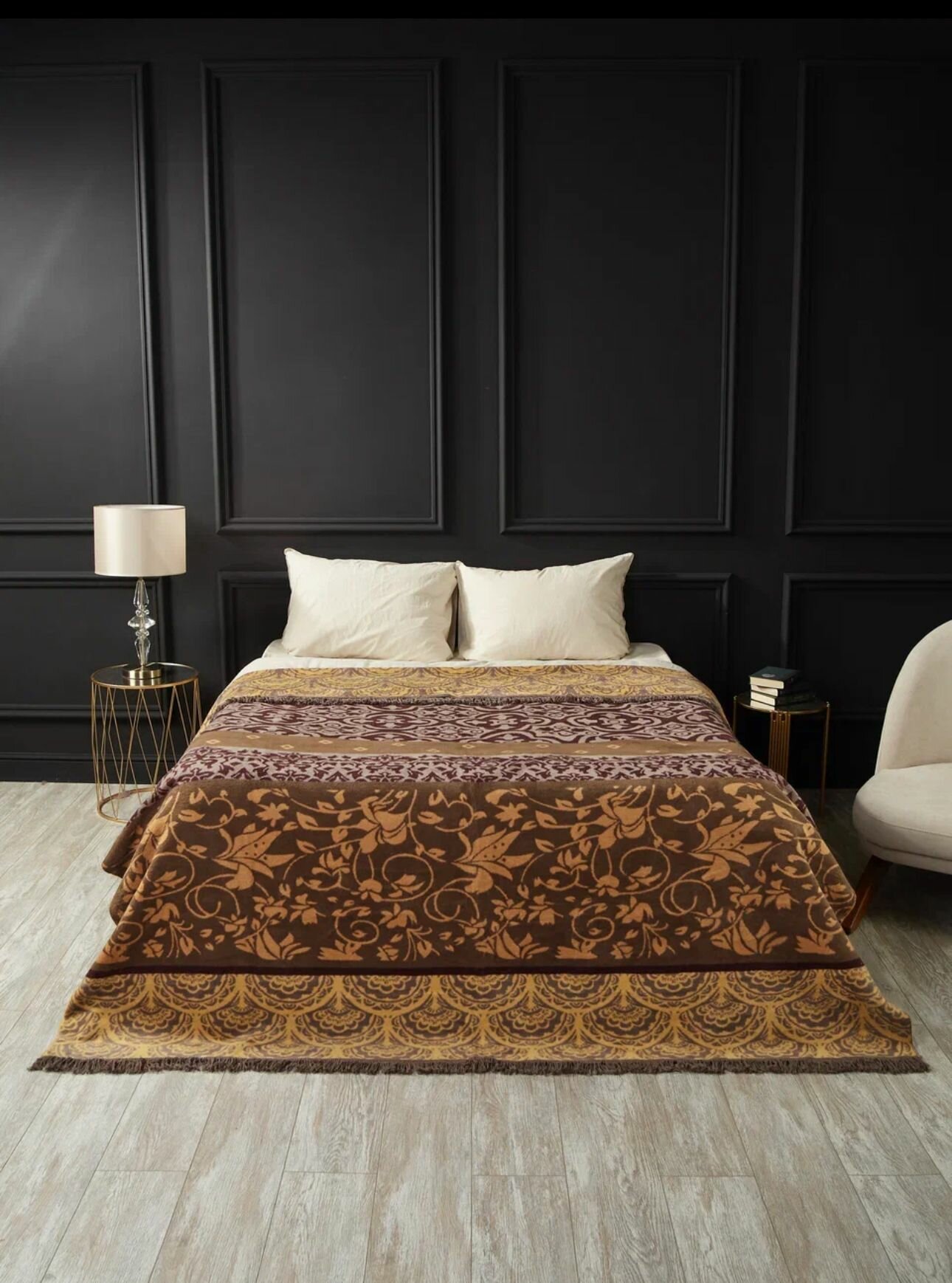 Мягкий хлопковый плед 150х200см. Двустороннее покрывало, плед для кровати и дивана. Производство Турция , размер 1.5спальный 150-200см