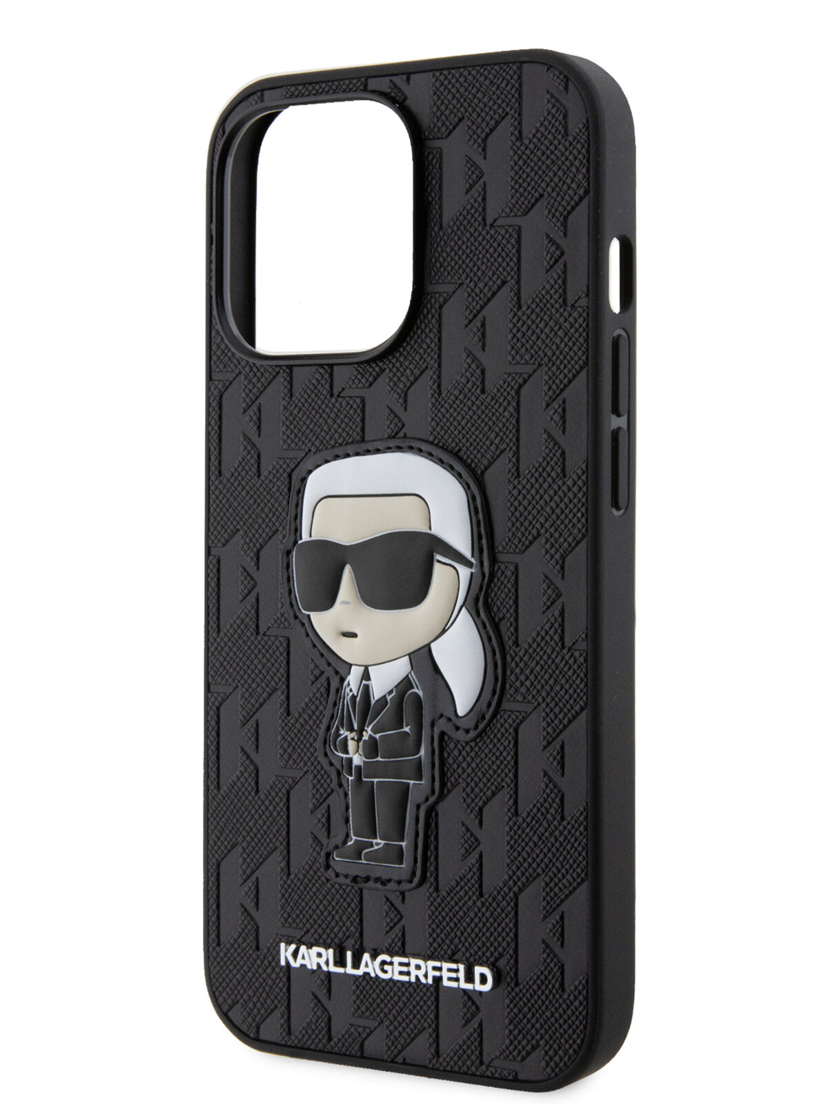 Lagerfeld для iPhone 13 Pro чехол PU Saffiano Monogram NFT Karl Ikonik Hard Black