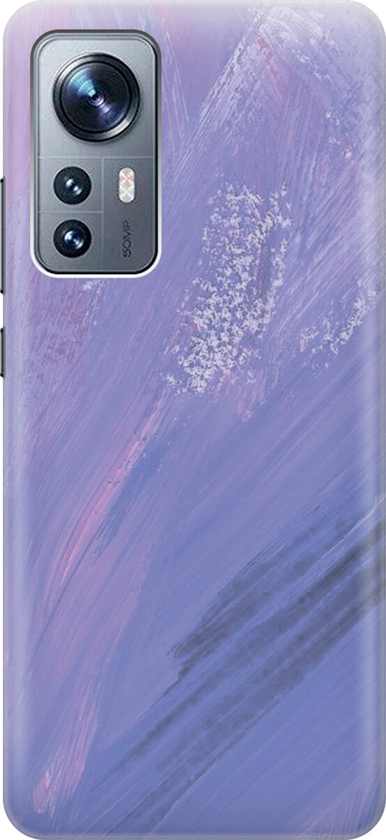 Силиконовый чехол на Xiaomi 12, 12X, Сяоми 12, 12Х с принтом "Сиреневые мазки"