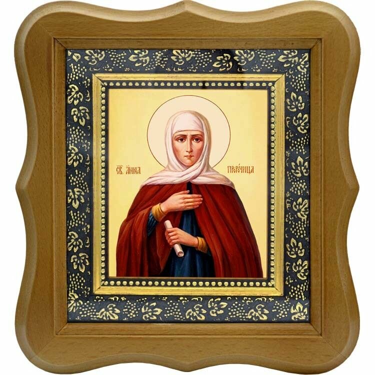 Святая Анна Пророчица, мать пророка Самуила. Икона на холсте. (10 х 12 см / В фигурном киоте)