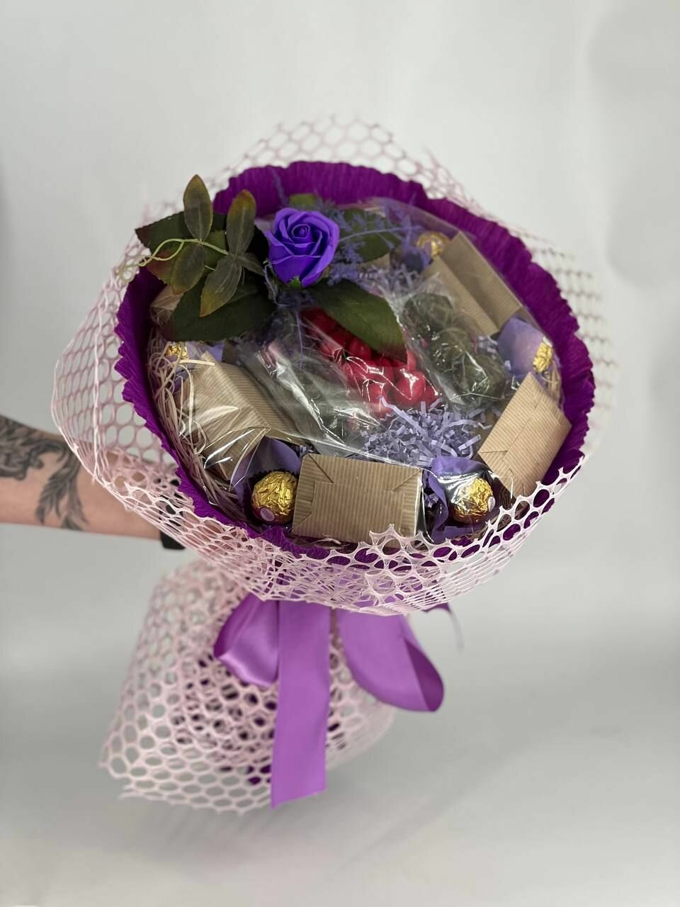 Букет из чая подарочный, ко дню всех влюбленных и 8 марта, чайный букет, чай