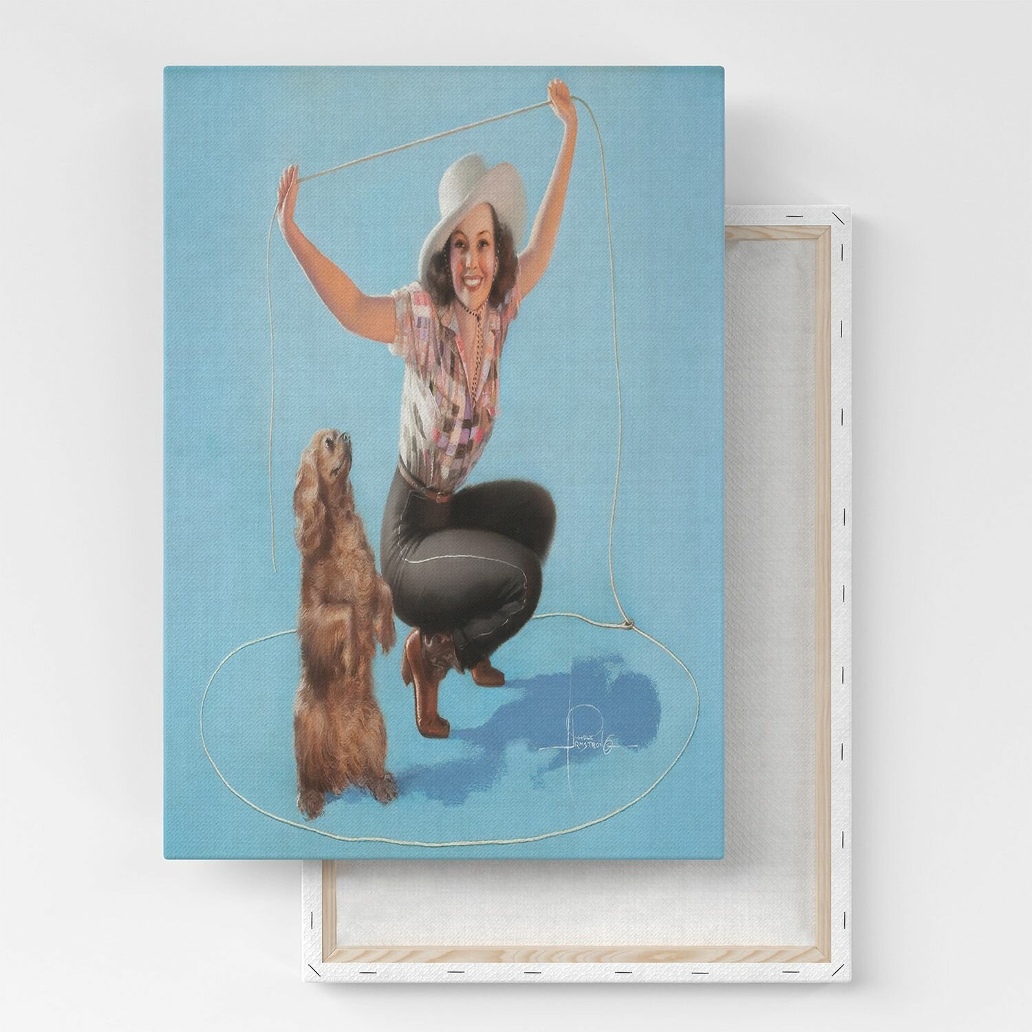 Картина на холсте, репродукция / Пин-ап / Рольф Армстронг - Cowgirl with Lasso / Размер 60 x 80 см