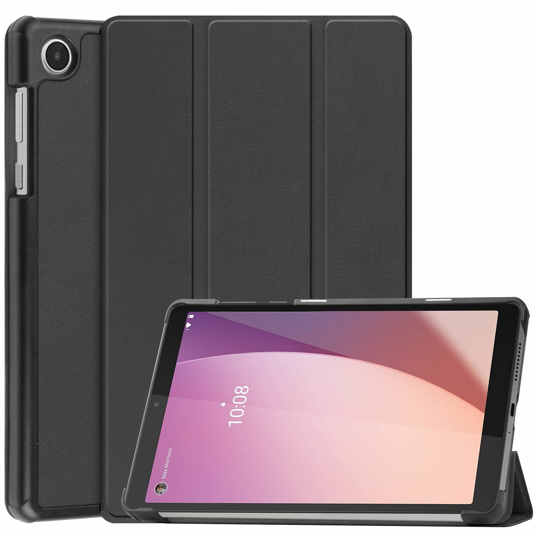 Чехол для Lenovo Tab M8 4 Gen (2023) 8" TB-300FU черный — защита от царапин, пыли и ударов, доступ ко всем кнопкам и портам