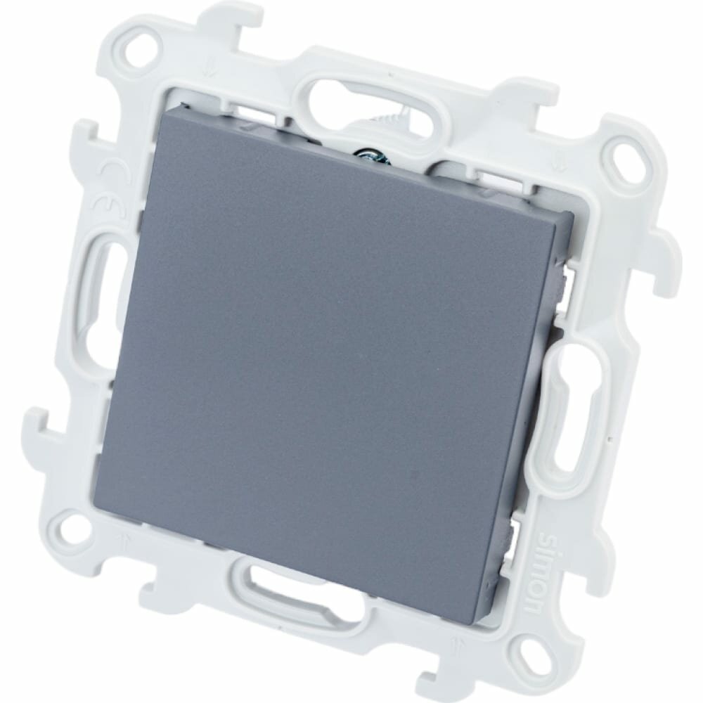 Заглушка Simon 2400800-038 графитовая, встраиваемая, поликарбонат, серия Simon 24, защитные шторки, стильный серый цвет,