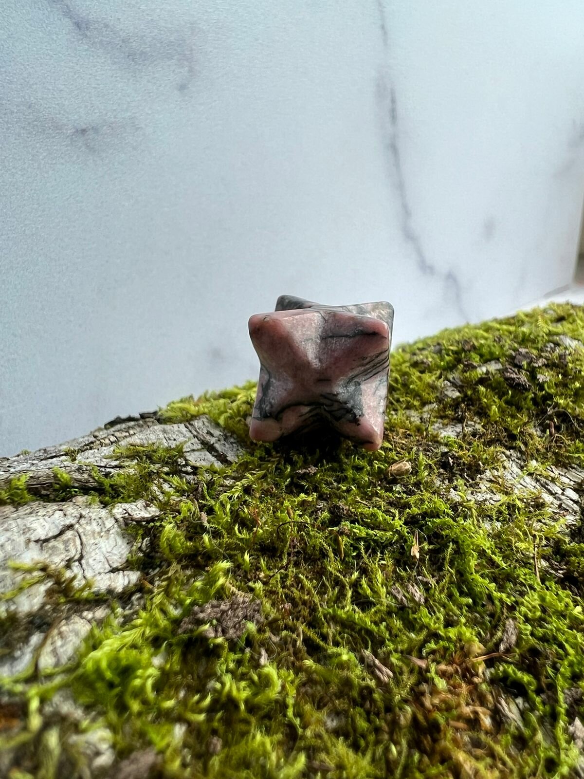 Оберег звезда меркаба из Родонита , 13х13 мм,