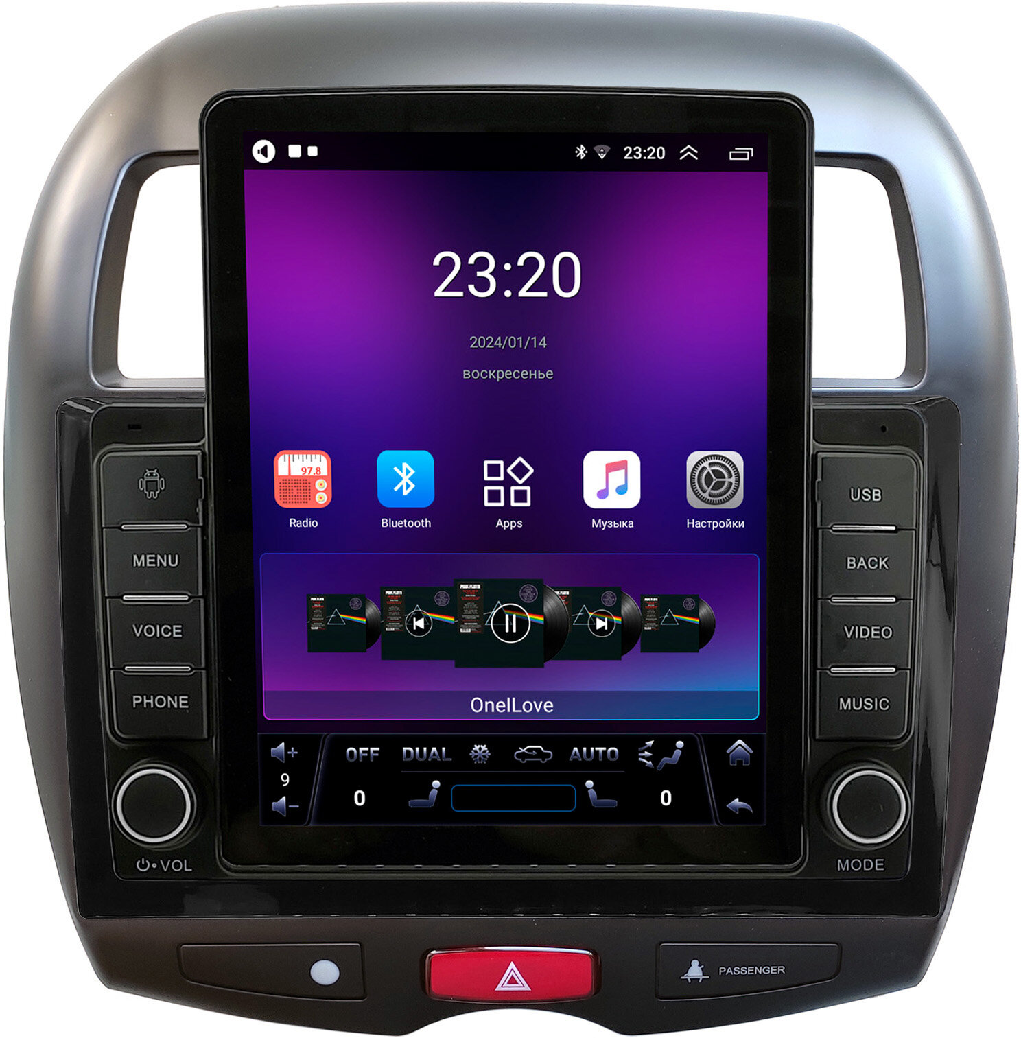 Штатная магнитола Mitsubishi ASX, Outlander Sport, RVR 3 2010-2019 Canbox GTR095-10-1213 на Android 10 (QLed, 4/64, DSP, CarPlay)