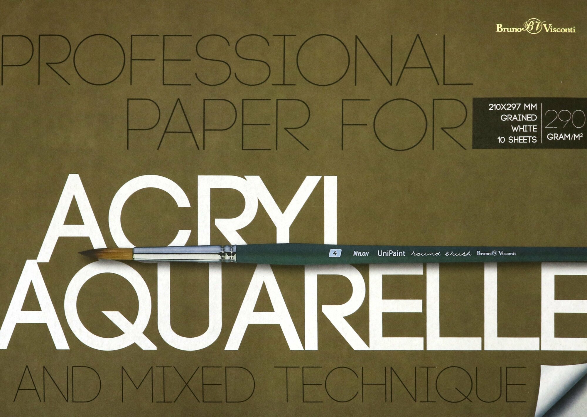 Бумага для акварели и акрила (10 листов, А4) (4-112)