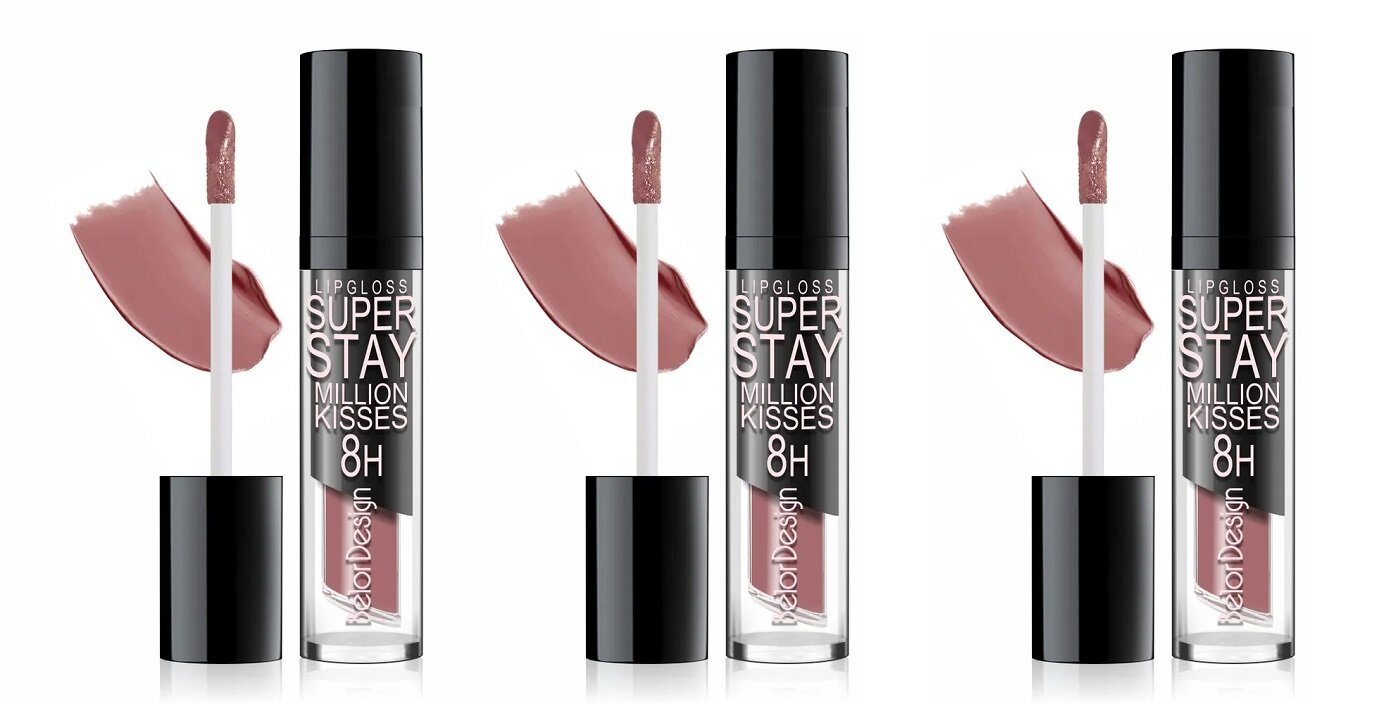 Блеск для губ Belor Design, Million kises супер стойкий, тон 222, 4 гр, 3 шт