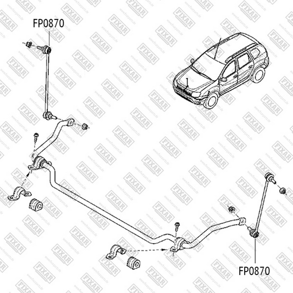 FIXAR FP0870 тяга пер. стабил. лев, прав. Renault (Рено) duster 10= / Volvo (Вольво) 850, v70, s70 91=