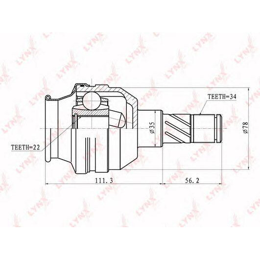 Ремкомплект шруса внутренний для автомобиля GM Daewoo, LYNXAUTO CI-1810 (1 шт.)