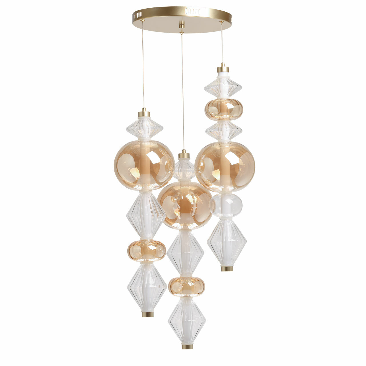 Светильник подвесной светодиодный, люстра RegenBogen Виттинген 493011103, 19W LED, цвет: золотой, пульт в комплекте