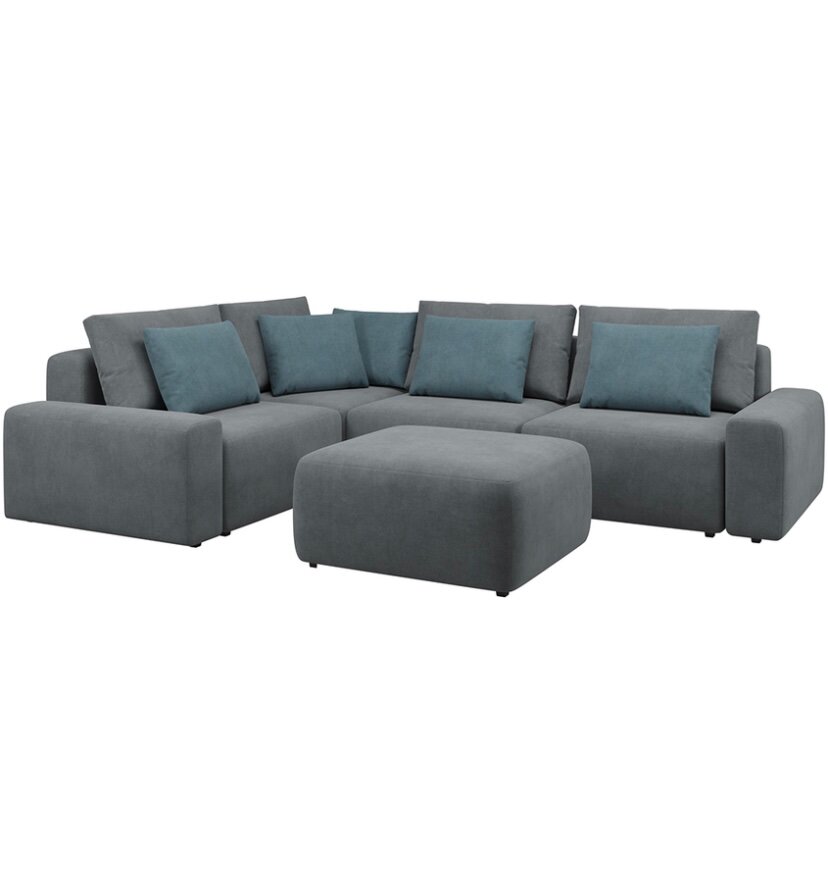 Диван модульный Гунер 1 Серый, нераскладной