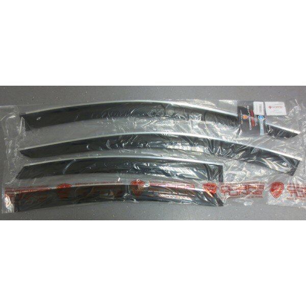 Дефлекторы окон накладные Hyundai Sonata 7 LF 2014-2019 седан Cobra с хромированным молдингом (H25914CR)