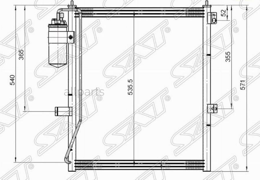 SAT ST-MB93-394-0 Радиатор кондиционера Mitsubishi Pajero Sport 08-17