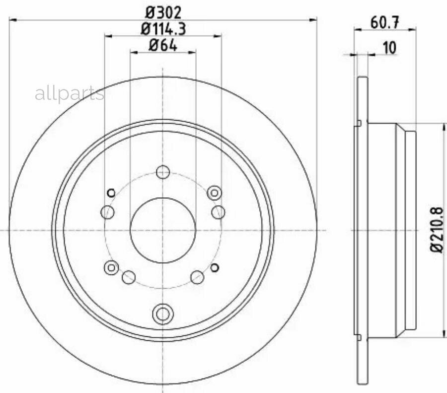 NISSHINBO ND8020K Диск тормозной | зад |