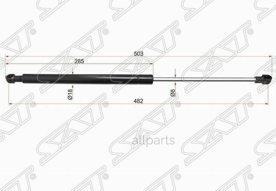 SAT ST-95152165 Амортизатор крышки багажника Chevrolet Aveo 11-15 (Справа=Слева)